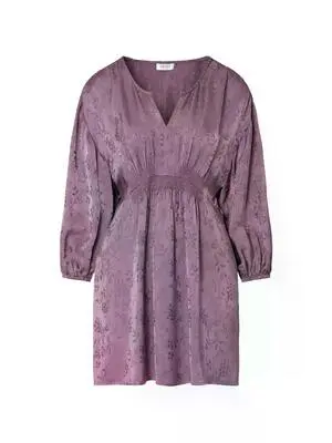 Liu Jo Jacquard Satin Mini Dress With Voluminous Sleeves