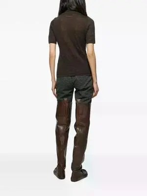 Acne Studios Silk Blend Crinkled Effect Polo Knit