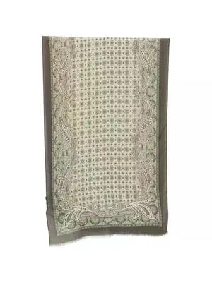 Etro Paisley-print Fringed Scarf - Green
