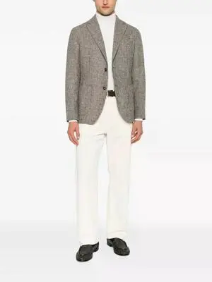 Eleventy Houndstooth-pattern Single-breasted Blazer