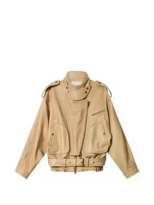 Isabel Marant Étoile Farza Leather Jacket - Neutrals