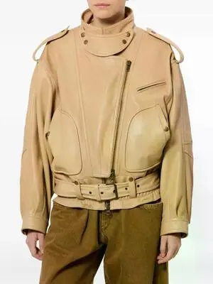 Isabel Marant Étoile Farza Leather Jacket - Neutrals