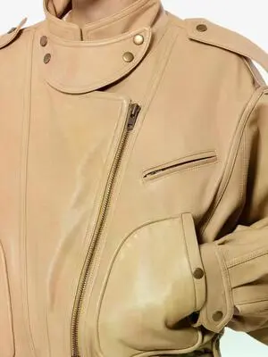 Isabel Marant Étoile Farza Leather Jacket - Neutrals