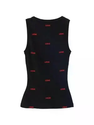 Loewe Logo-embroidered Ribbed-knit Tank Top