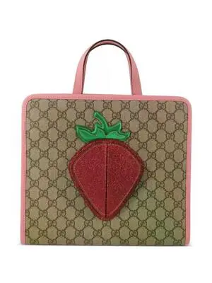 Gucci Strawberry Appliqué Tote Bag