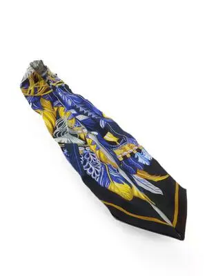 Hermès Danse Pacifique Twilly Feather-print Scarf