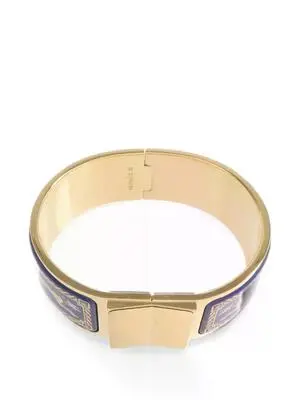 Hermès Enamel Dog Motif Hinged Bracelet