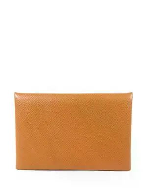 Hermès Calvi Leather Card Case - Brown