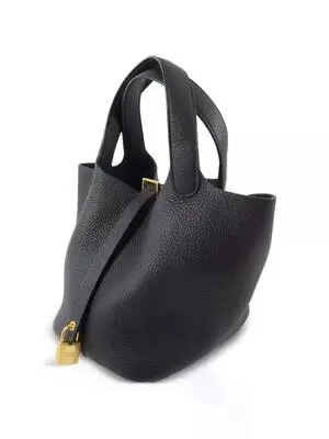 Hermès Pm Picotin Leather Tote Bag - Black