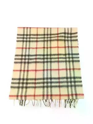 Burberry Check-pattern Fringed Scarf - Neutrals