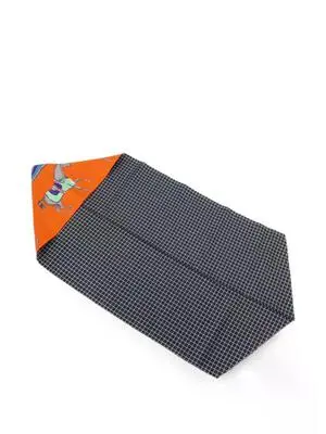 Hermès Couvertures Et Tenues De Jour A Carreaux Maxi Twilly Scarf - Orange