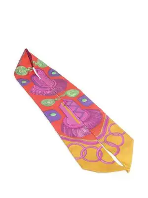 Hermès Twilly Graphic-print Ribbon Scarf - Red