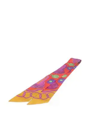 Hermès Twilly Graphic-print Ribbon Scarf - Red