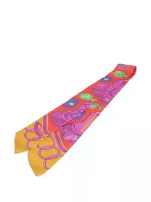 Hermès Twilly Graphic-print Ribbon Scarf - Red