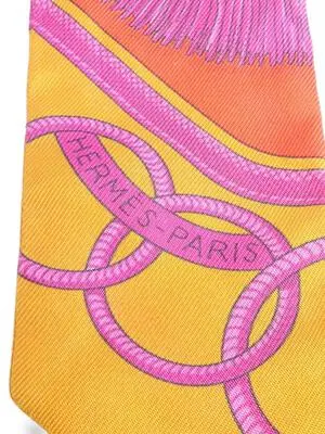 Hermès Twilly Graphic-print Ribbon Scarf - Red