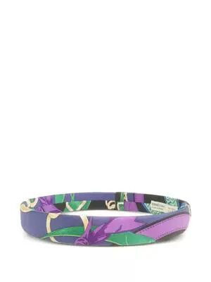 Hermès Silk Headband With Floral And Chain-link Print