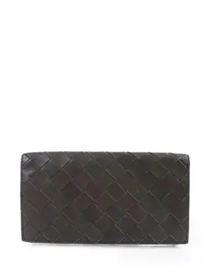 Bottega Veneta Intrecciato Bi-fold Lambskin Wallet - Green