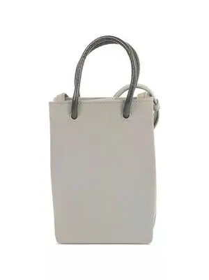 Balenciaga Mini Shopping Phone Pouch Crossbody Bag - Grey