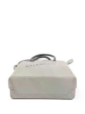 Balenciaga Mini Shopping Phone Pouch Crossbody Bag - Grey
