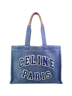 Celine Logo Patch Denim Tote Bag