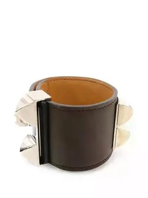 Hermès Collier De Chien Bracelet In Leather And -tone Metal