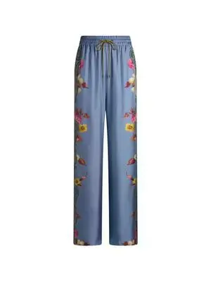 Etro Silk Trousers With Floral Paisley Print