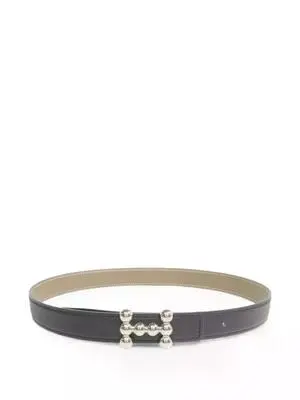 Hermès Epsom Swift Leather Belt With Beaded H Buckle