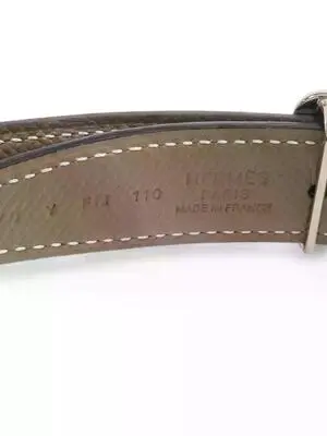 Hermès Epsom Swift Leather Belt With Beaded H Buckle