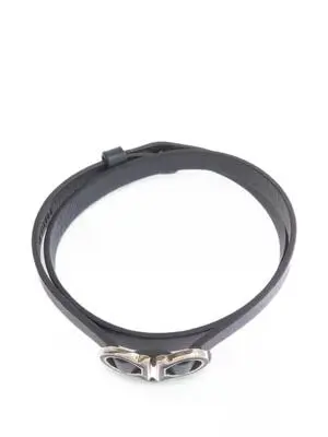 FERRAGAMO Gancini Leather Bracelet