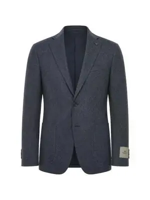 Corneliani Single-breasted Patch-pocket Blazer - Blue