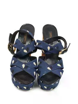 LOUIS VUITTON Tuileries Heart Print Espadrille Wedges