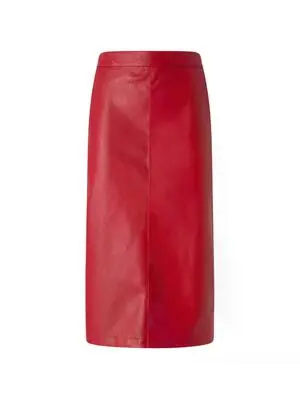 Pinko Faux-leather Midi Skirt With Rear Slit