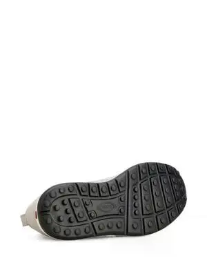 TOD'S Knit And Suede Red Dot Detail Sock Sneakers - Grey