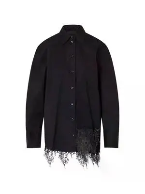 Liu Jo Poplin Shirt With Lace Detail - Black