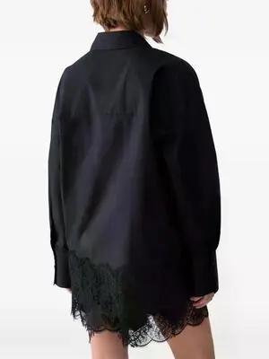 Liu Jo Poplin Shirt With Lace Detail - Black