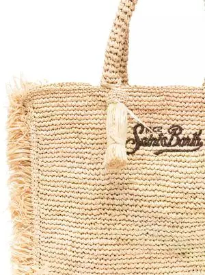 MC2 SAINT BARTH Raffia Fringe Tote Bag - Neutrals