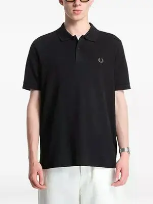 Fred Perry Cotton Polo Shirt - Black