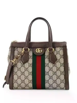 Gucci Ophidia Top Handle Gg Coated Canvas Small Tote Bag - Brown