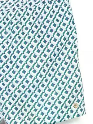 Casablanca Geometric Print Logo Plaque Swim Shorts