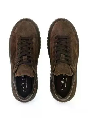 Hogan H-stripes Suede Sneakers - Brown