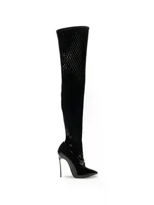 Casadei Ultravox Perforated Stiletto Boots