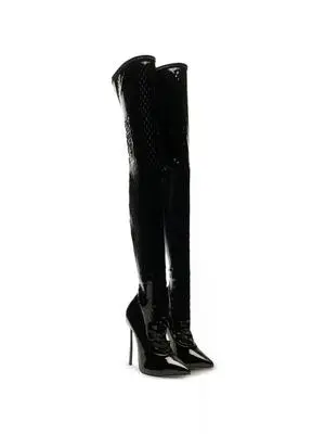 Casadei Ultravox Perforated Stiletto Boots