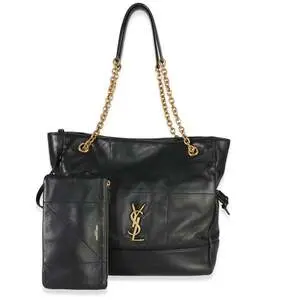 Saint Laurent Quilted Lambskin Jamie Shopping Tote - Black