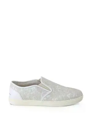 Dolce & Gabbana Flower-lace Slip-on Sneakers - White