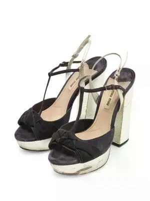 Miu Miu Leather Platform Sandals