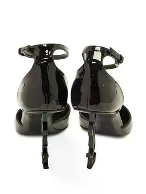 Saint Laurent Opyum D'orsay Pumps With Logo Heel