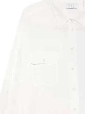 CLIPS Button-up Flap-pocket Shirt - White