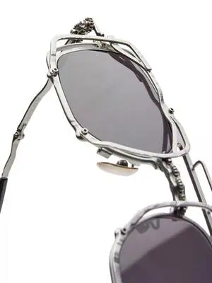 KUBORAUM Z51 Hammered-effect Geometric-frame Sunglasses