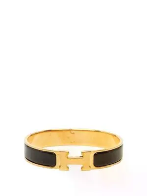 Hermès Narrow Enamel Clic H Bracelet Pm - Black