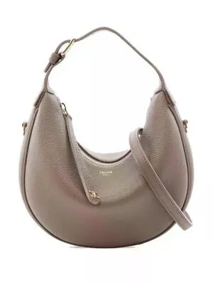 Celine Leather Satchel - Grey